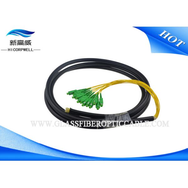 Quality 4 / 8 / 12 Core Waterproof Fiber Pigtails Patch Cords , SC APC Multi Mode Fiber for sale