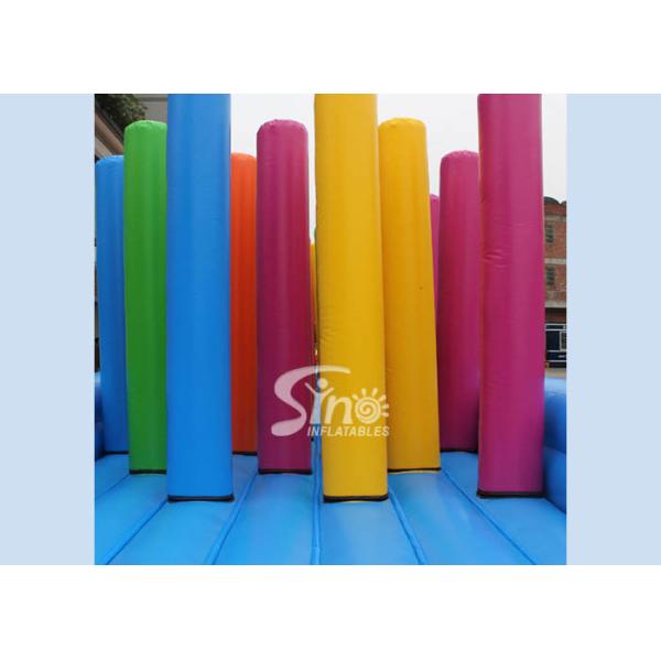 Quality Colorful outdoor kids N adults pillar inflatable obstacle for sale from Sino for sale