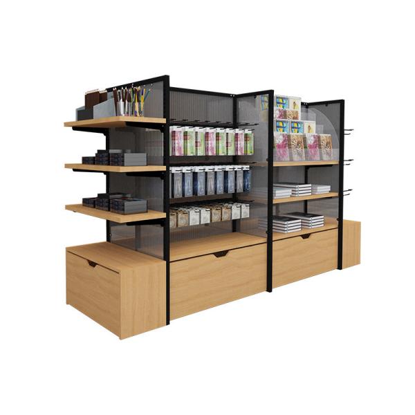 Quality Stationary Double Sided Display Rack Case Shelf Supermarket Display Stands for sale