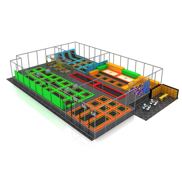 Quality Dodge Ball Rectangular Trampoline With Enclosure 1000mm Height for sale