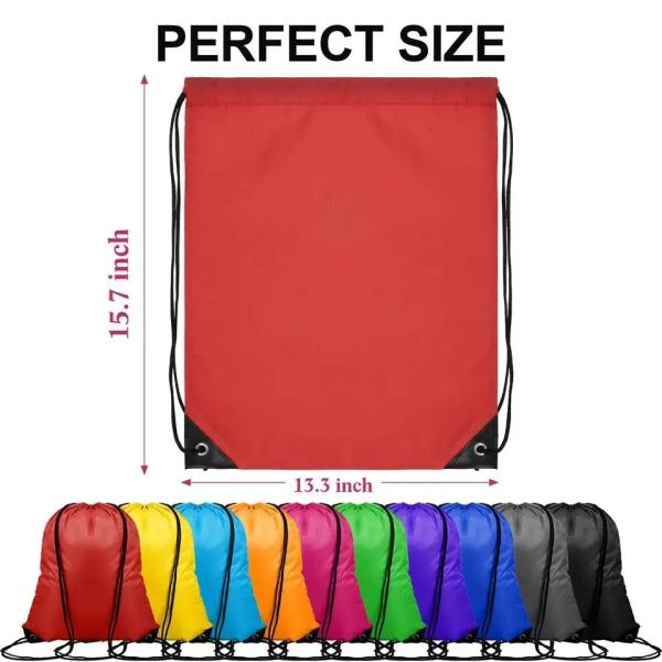 Quality School Bag Trolley Custom Logo Nylon Draw String Backpack with Waterproof for sale
