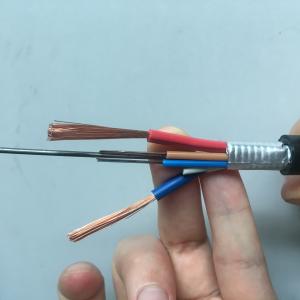 Quality G652D 6 Core Hybrid Fiber Optic Cable With 2 Copper Power Wires OPLC for sale