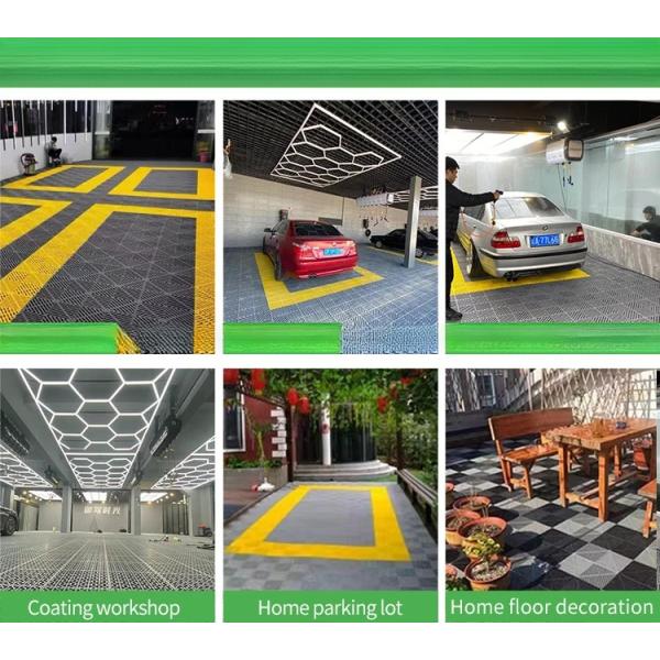 Quality Rigid Interlocking Garage Floor Tiles for Car Detailing Shop Dirt Resistant for sale