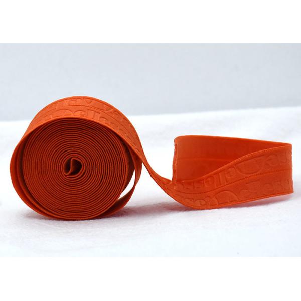 Quality Debossed Customized Logo On 25mm Nylon Elastic Webbing 25mm for cycling wear for sale
