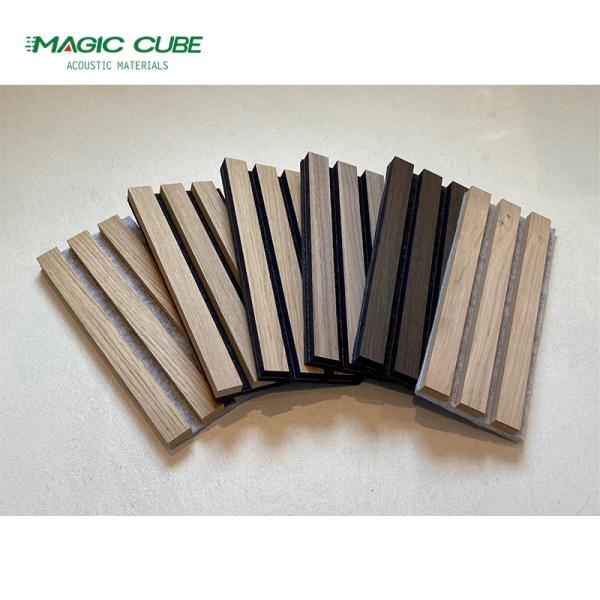 Quality Recycled Aku Panel Vertical Wood Slat Wall Acoustic Board Customized for sale