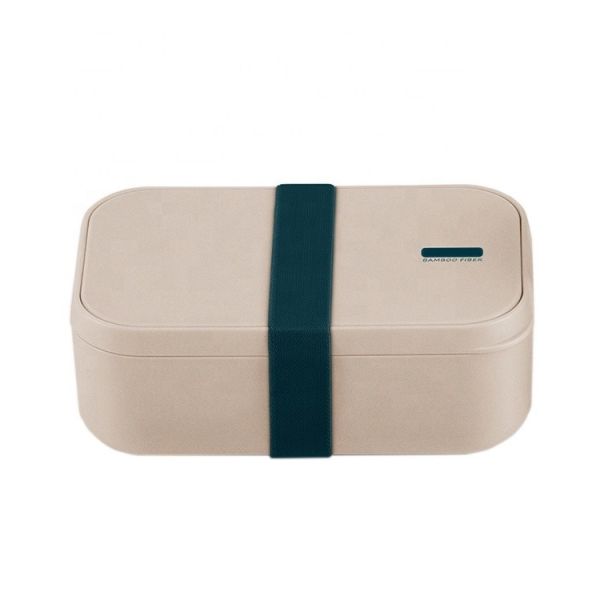 Quality Kid Children Lunch Box Bento with Bamboo Fiber One Layer and Cutlery Dishwasher Safe for sale