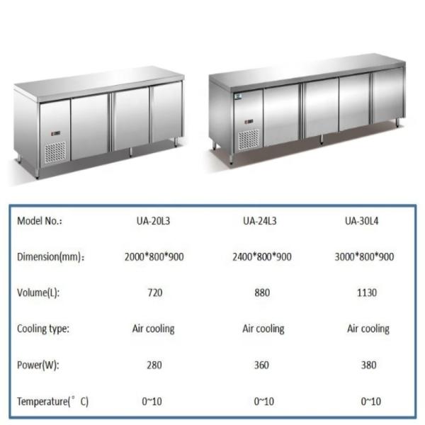Quality SS304 Commercial Counter Fridge , Antiwear Restaurant Undercounter Refrigerator for sale