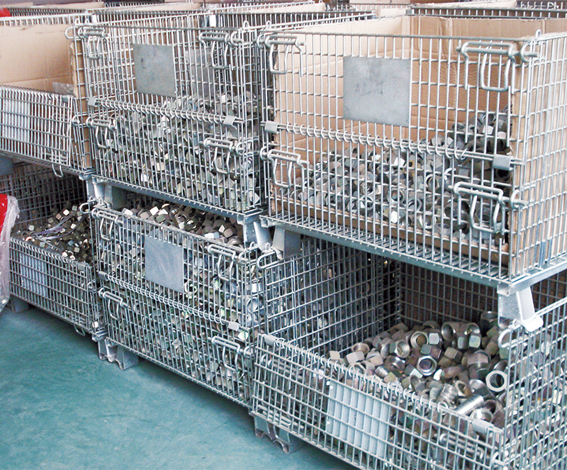 Storage Cage For Logistics Warehousing ASRS Foldable Wire Mesh Container