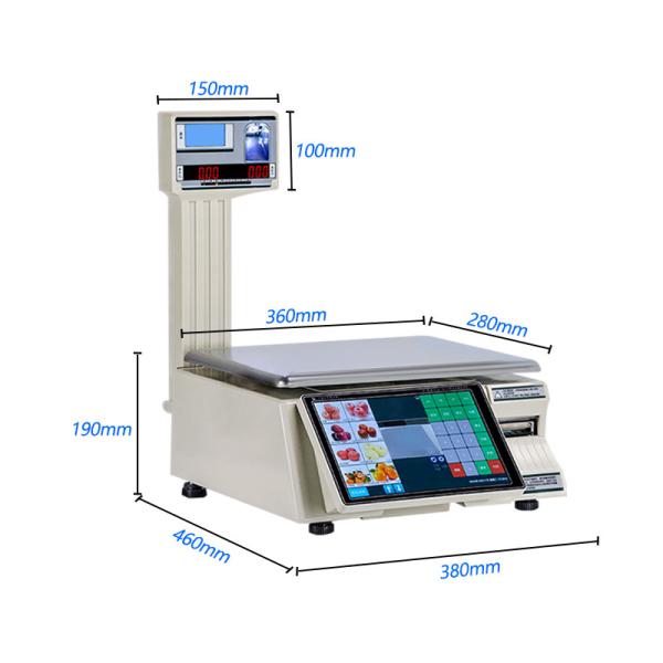 Quality Maximum Range 30kg Intelligent Bar Code Table Scale SHW-TMF6 with 10/7 Inch for sale