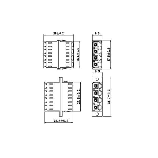 Quality Zirconia ceramic Sleeve LC Duplex Fiber Optic Adapter for sale