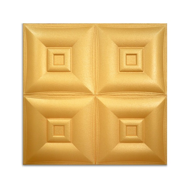 Quality Soft Packages Design 3D Foam Wallpaper Gold Wall Paper DIY Self-Adhesive Wall Stickers Wall Panels 10mm Thickness for sale