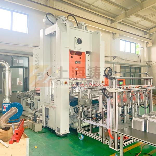 Quality 180-260 mm Slide Stroke Mitsubishi PLC Foil Container Making Machine SMC Pneumatic Components for sale