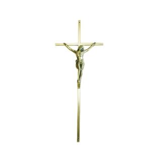 Quality Christian Coffin Funeral Crucifix Electronic Brass Plated Catholic Casket for sale