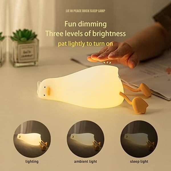 Quality DC5V Lying Flat Duck 1W Mood Night Light For Bedside Desk Lamp for sale