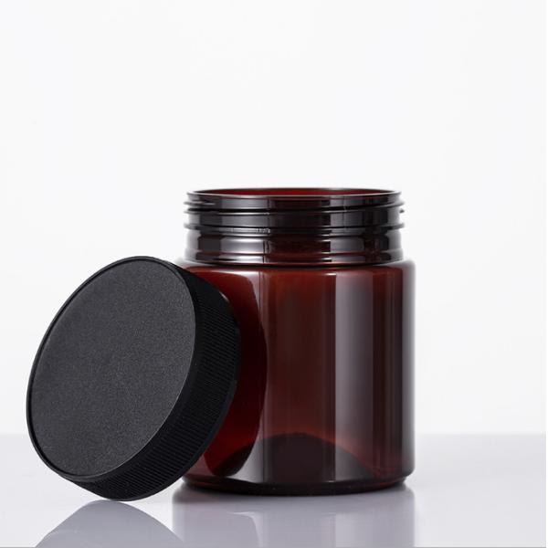 Quality 4 Oz Amber PET Plastic Jars BPA Free With Pressure Sensitive Gasket for sale
