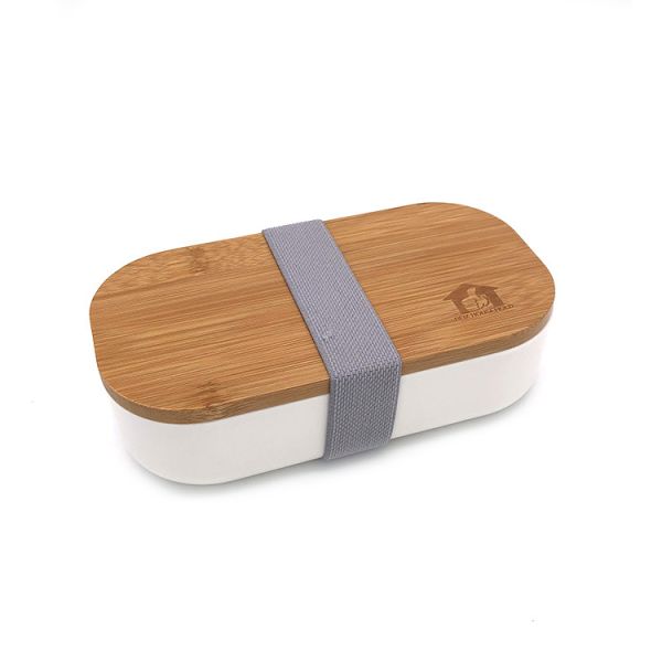 Quality 600ml Capacity BPA-Free Custom Food Container with Bamboo Lid and Cutlery for sale