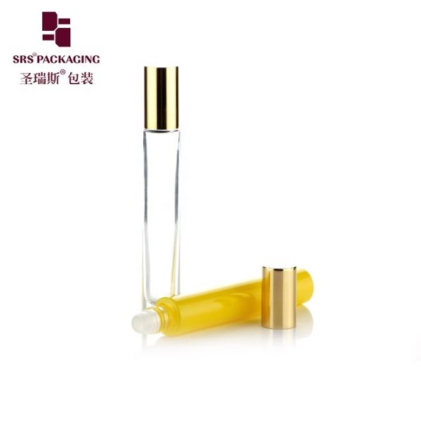 Quality 10ml Thick Wall Glass Roller Bottle with Shiny Metal Cap and Frost Surface for for sale