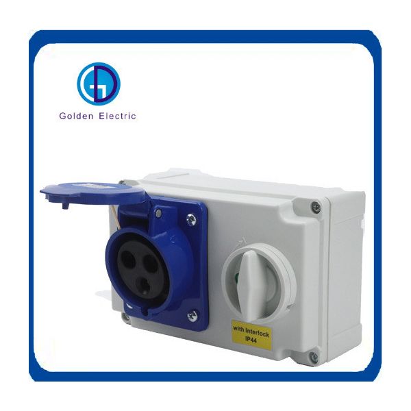 Quality Customized Request 16A 32A 3p 5p Industrial Receptacle and Switch with Interlock for sale