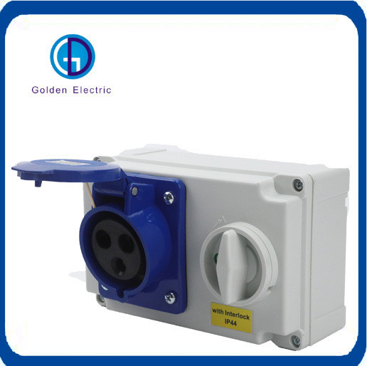 Quality IP44 16A 3p Receptacle and Switch with Interlock Device Contact Material Tinned for sale