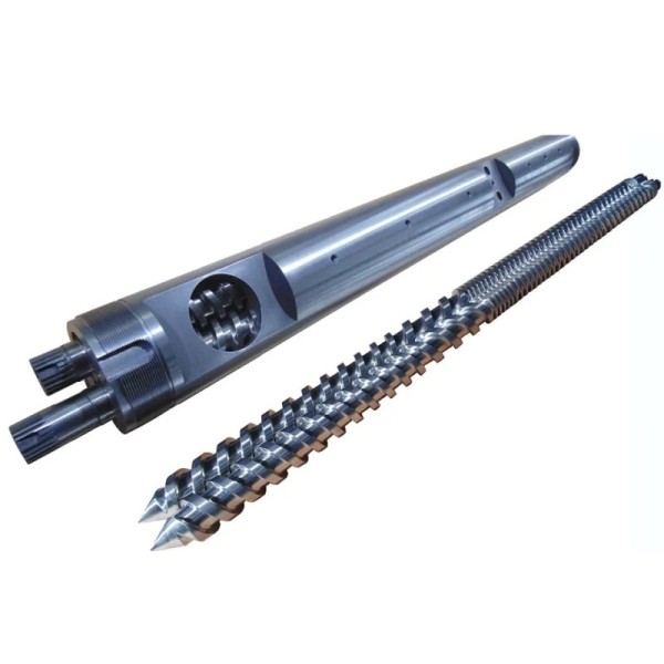 Quality Bimetallic Nitride Conical Twin Screws WPC PVC PE Industry / Extruder Screws And Barrels for sale