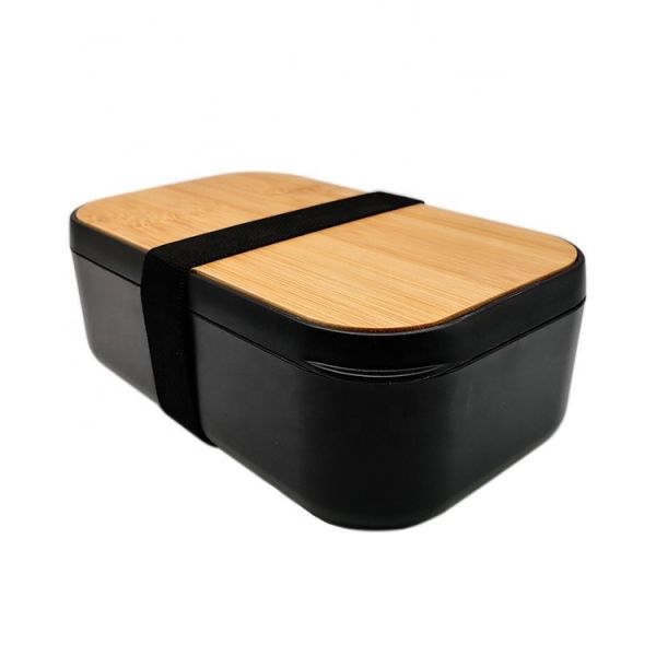 Quality 0-1L Capacity Customized Logo Bamboo Lid Cutlery BPA Free Microwave Safe Lunchbox for sale