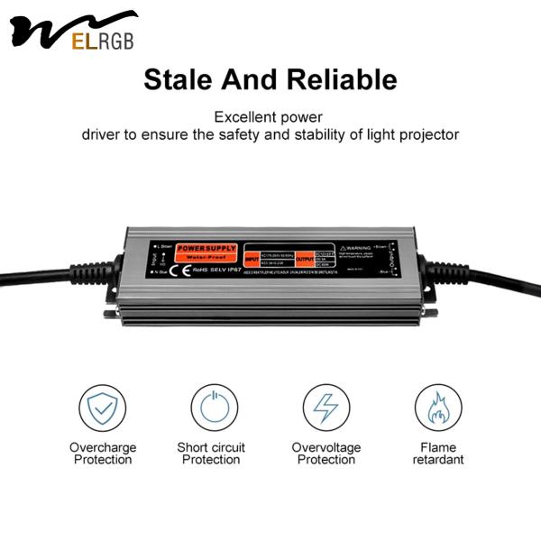Quality IP67 Smps Transformer LED Strip Light Parts 200W Switching Power Transformer for sale