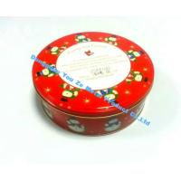 Quality Cylinder Cookie Tin Container Vintage Tin Canisters Holiday Christmas Tin Boxes for sale