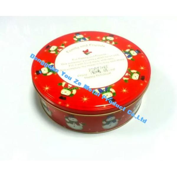 Quality Cylinder Cookie Tin Container Vintage Tin Canisters Holiday Christmas Tin Boxes for sale