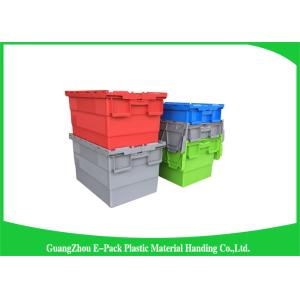 Quality Nestable heavy duty plastic storage containers with attached lids stackable for sale
