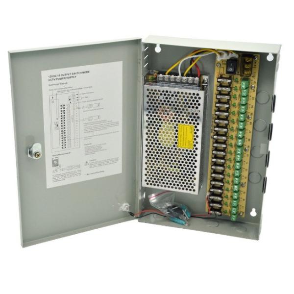 Quality 12v dc Output CCTV DVR 18 ports Channel Security Camera Switch Power Supply Box DC 12V 15A Distribution for sale