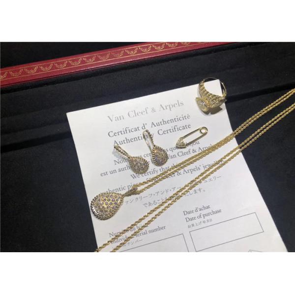 Quality Full Diamond 18K Gold Necklace / Bracelet / Earrings For Women for sale