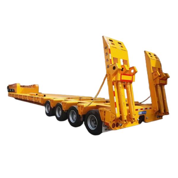 Quality Air Suspension 100 Ton Container Transport Truck Semi Flatbed Trailer with Steel Body for sale