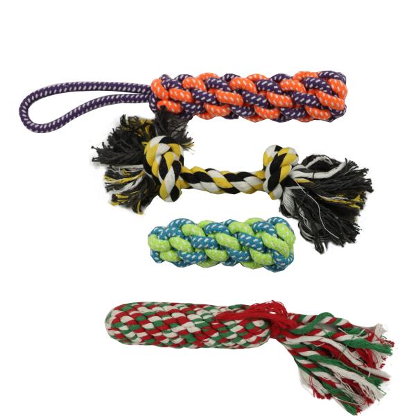 Quality Indestructible Durable Pet Toys Eco Friendly Handmade Cotton Toothbrush 50cm for sale