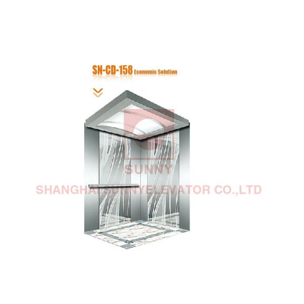 Quality Etching / Hairline Elevator Cabin Decoration , Decorative Mirror Elevator Cabin for sale