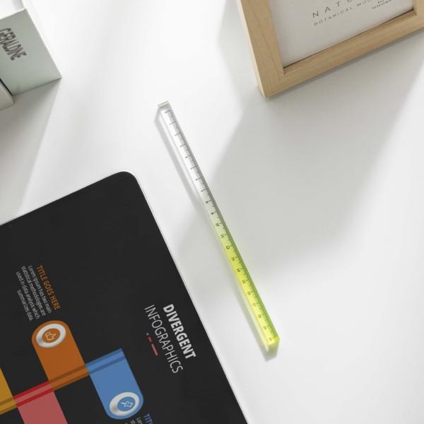 Quality School Creative Stationery Gradient Color Acrylic Transparent Cubic Ruler for sale