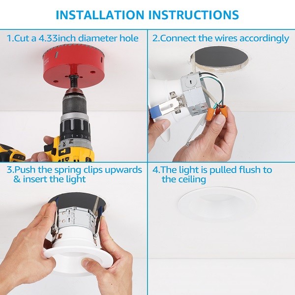 Quality Ceiling Anti Glare White LED Flush Mount Light 4 Inch 3000k 10w Canless for sale