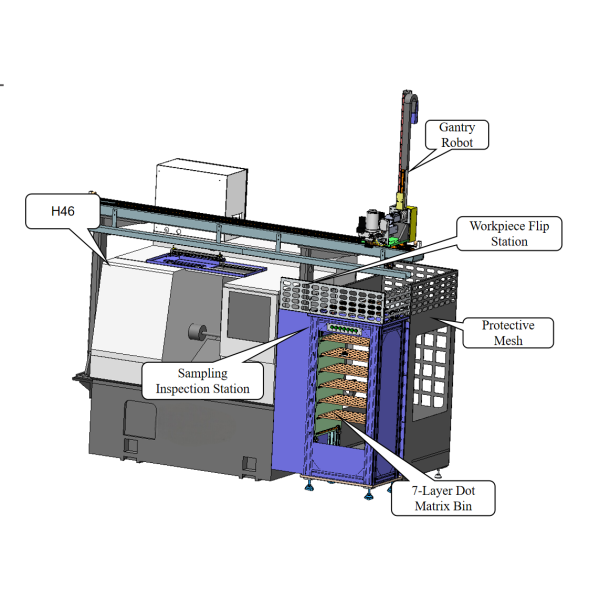 Quality High Efficiency Single Lathe Multi-layer Stock Bin Gantry Feeding Automation for sale