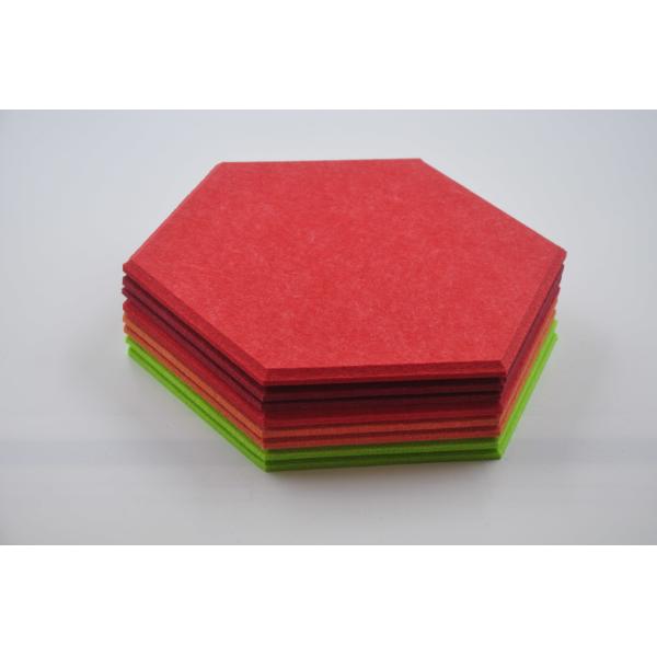 Quality 12mm Indoor Decorative Pet Felt Polyester Fiber Acoustic Hexagon Soundproof Panels for sale