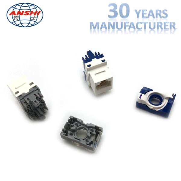 Quality Toolless UTP Rotation RJ45 Keystone Jack CAT5E CAT6 Gold Plating for sale