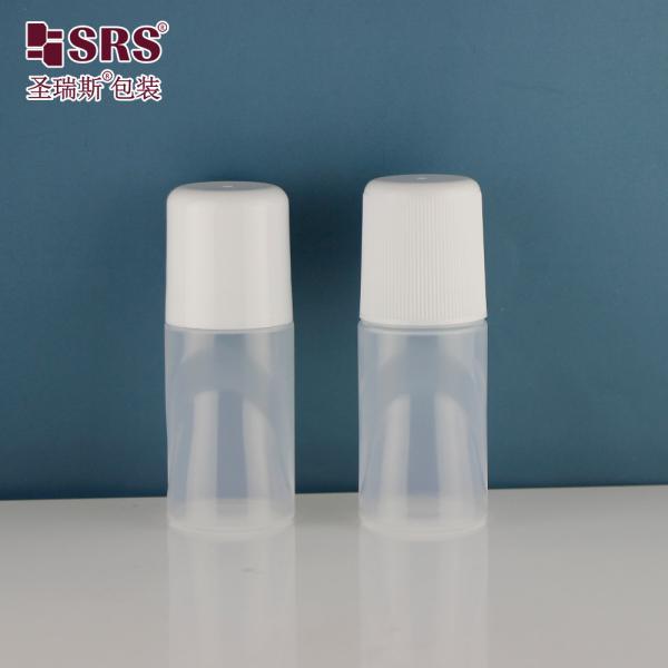 Quality RPPB-50ml White Roll On Aromatherapy Bottles Empty Clear With White Screw Cap for sale
