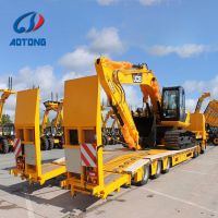 Quality Transport Heavy Equipment Conveniently with Aotong Mechanical Folding Low Bed for sale