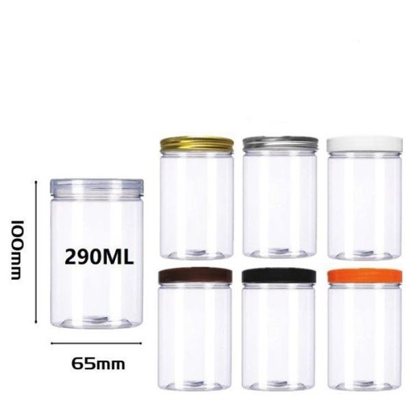 Quality Dia 55mm Plastic Kitchen Storage Jars ODM Transparent PET Jars With Locking Lids for sale