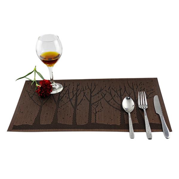 Quality Rectangle Purple Custom Logo Pvc Placemat Table Mats Washable Waterproof for sale