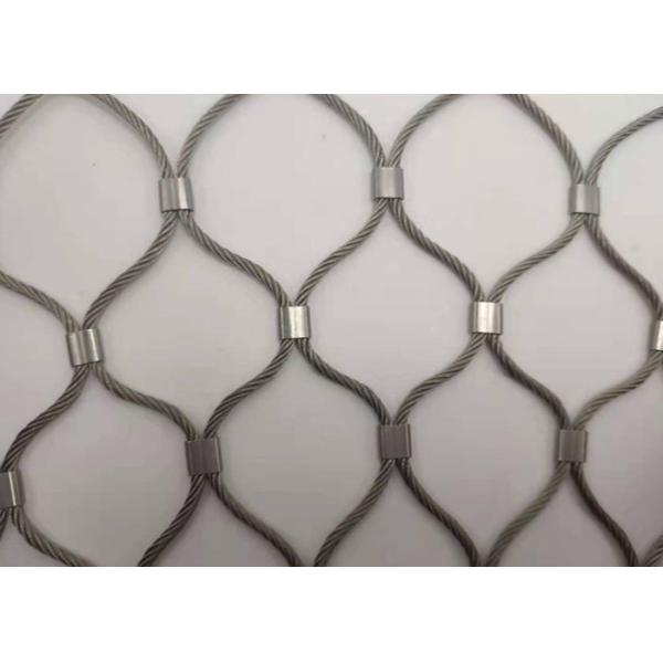 Quality Knotted Flexible Stainless Steel Cable Netting AISI 316 18x18cm Opening for sale