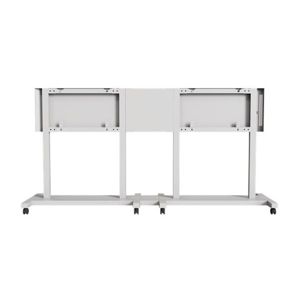 Quality Dual Screen Roll Around Tv Stand Heavy Duty White TV Stand In Wheels For 573 Lbs for sale