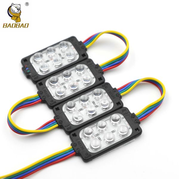 Quality 6 Beads 12V RGB Flashing Lens Fancy Module Decoration Light for sale