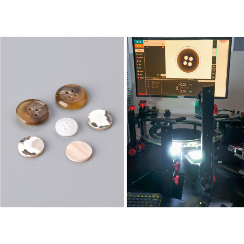 High-throughput optical sorting machine for button inspection
