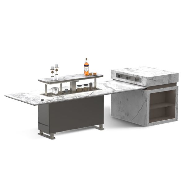 Quality Office Building Furniture Multifunctional Home Bar Table with Refrigerated Marble Top for sale
