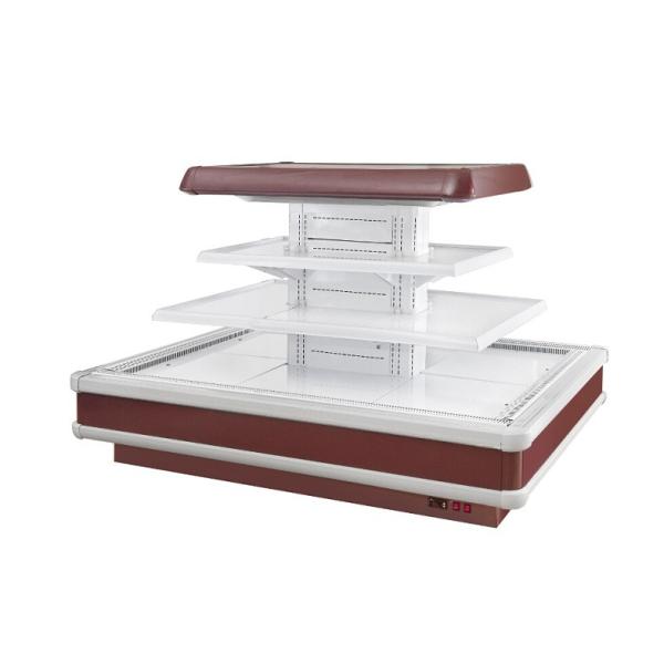 Quality Vertical Air Curtain LED Light Multideck Open Chiller Corner Type for sale
