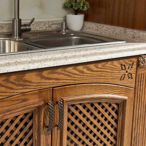 Quality Hotel Villa Solid Wood Kitchen Cabinets Solid Kitchen Units for sale